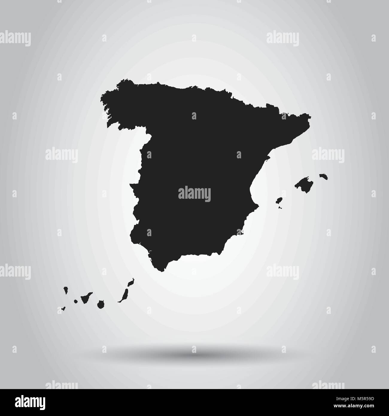 Spain vector map. Black icon on white background Stock Vector Image ...