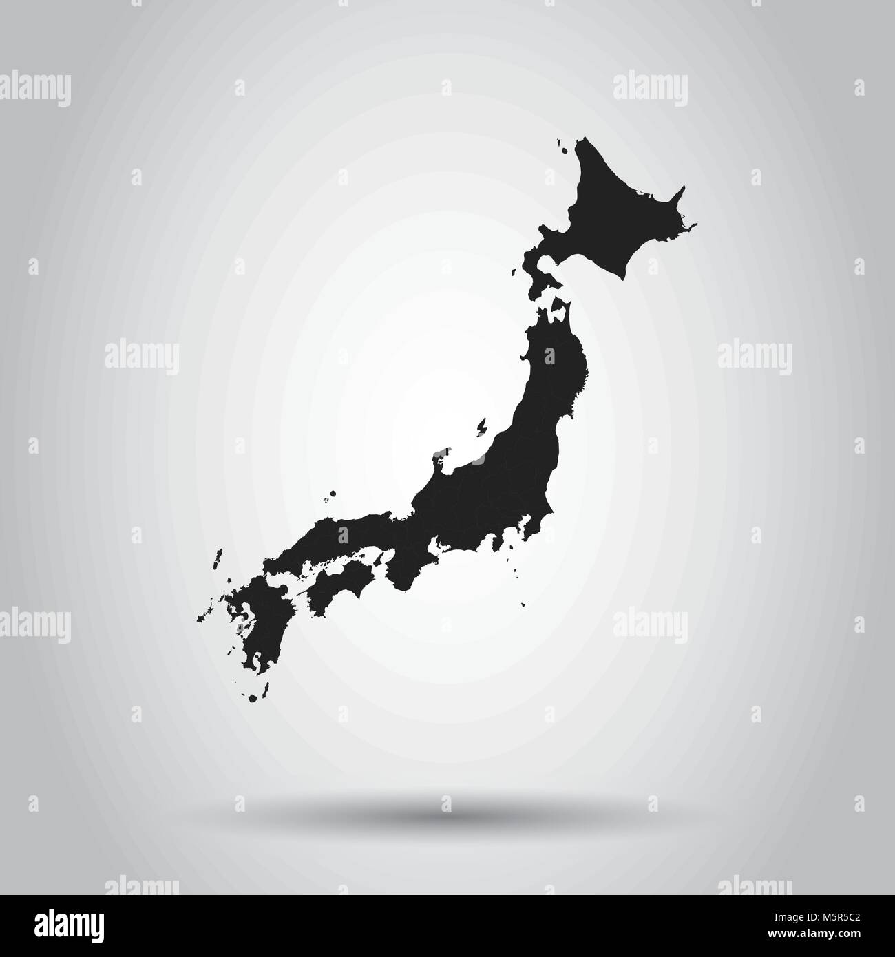 Japan map icon. Flat vector illustration. Japan sign symbol with shadow ...
