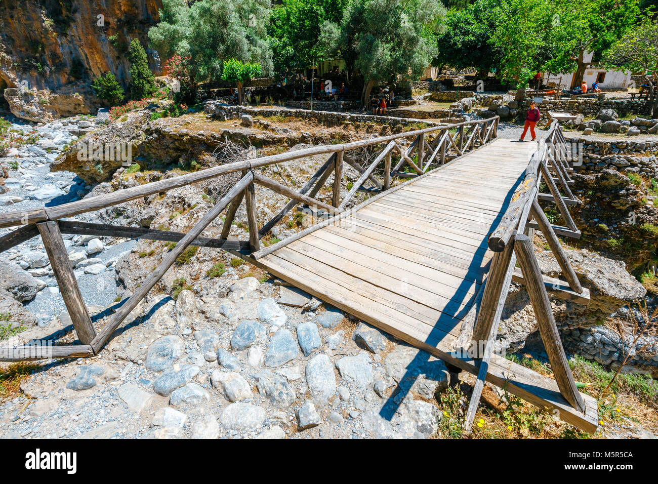 Crete, Greece, May 26, 2016: Displaced village Samaria in Samaria Gorge ...