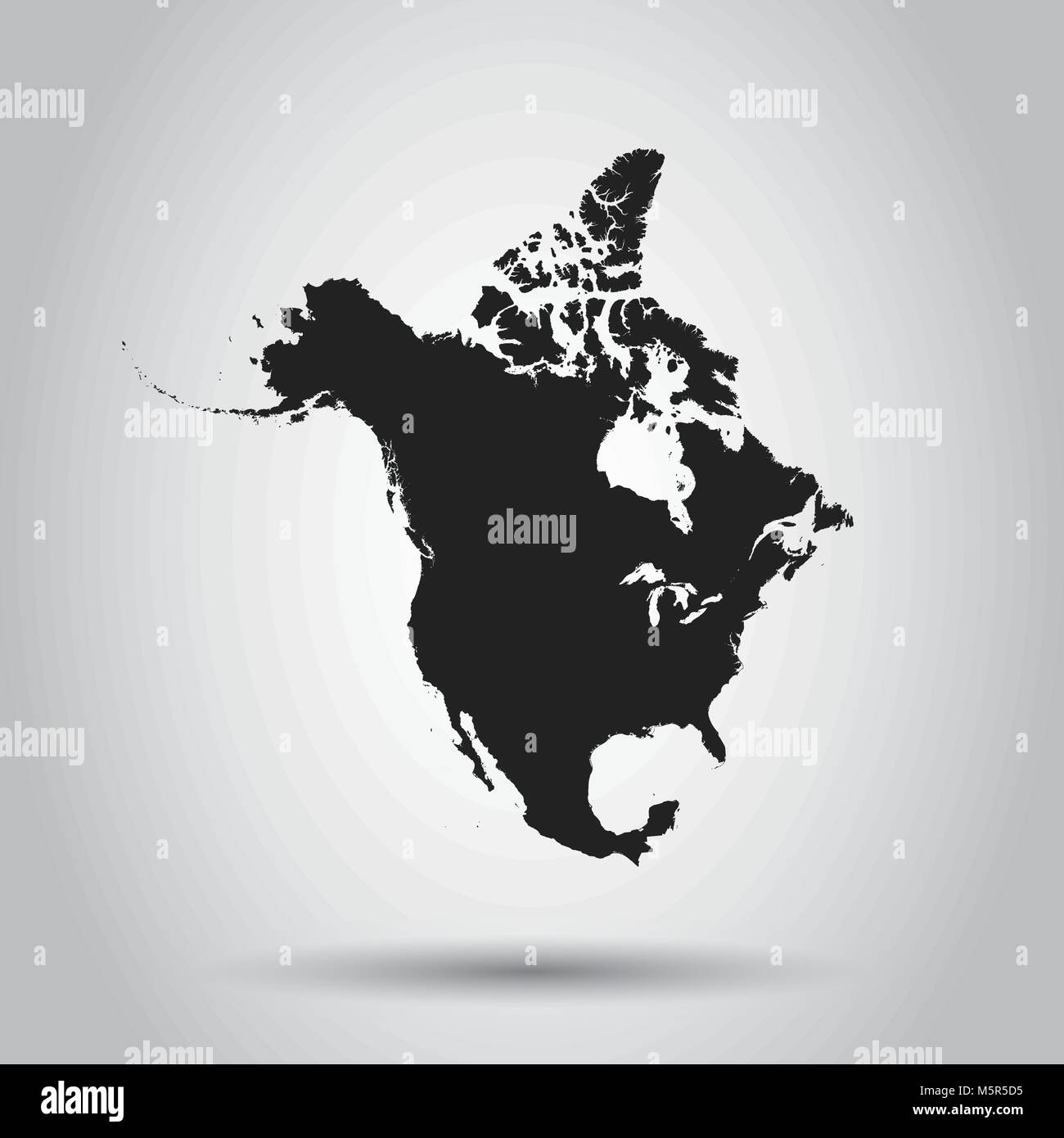 North America map icon. Flat vector illustration. North America sign ...