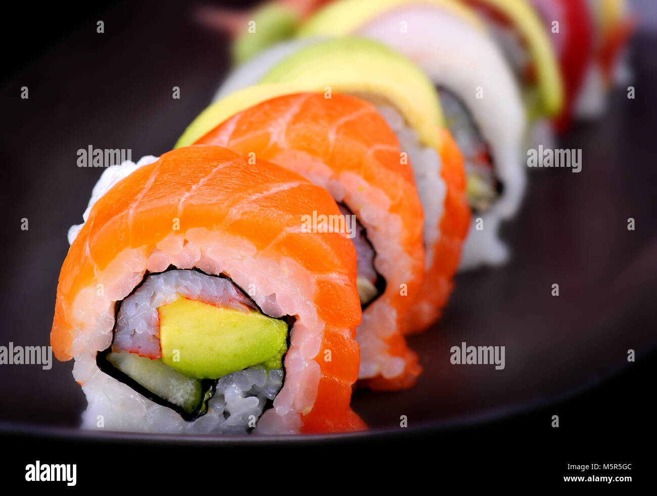 American roll sushi and Japanese rice style Stock Photo - Alamy