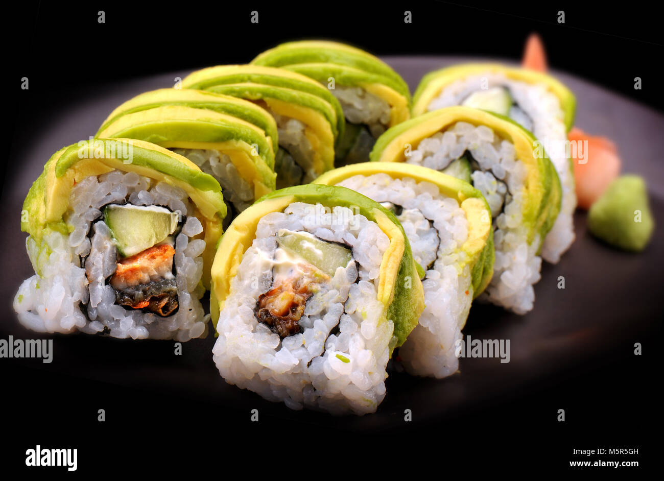 American roll sushi and Japanese rice style Stock Photo - Alamy