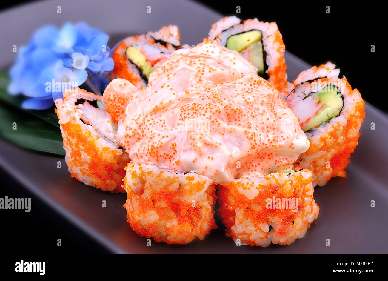 American roll sushi and Japanese rice style Stock Photo - Alamy