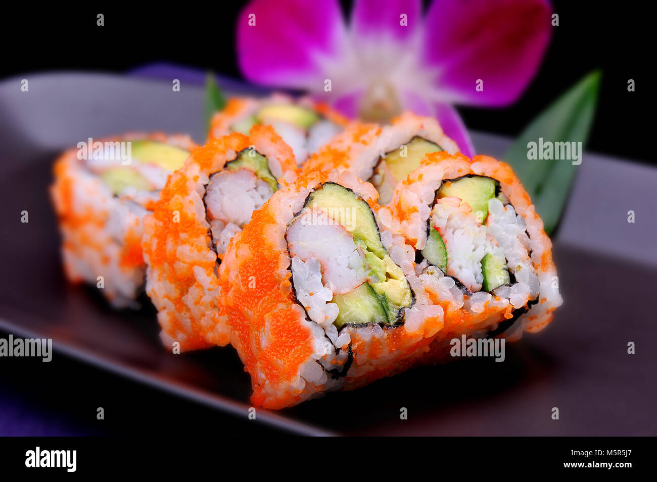 American roll sushi and Japanese rice style Stock Photo - Alamy