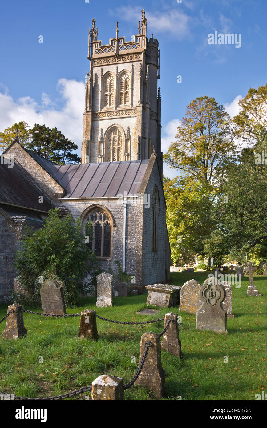 A view across the churchyard of St Mary the Virgin church, Huish ...