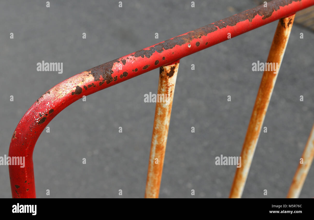 old Traffic barrier be rusted but can use Stock Photo - Alamy