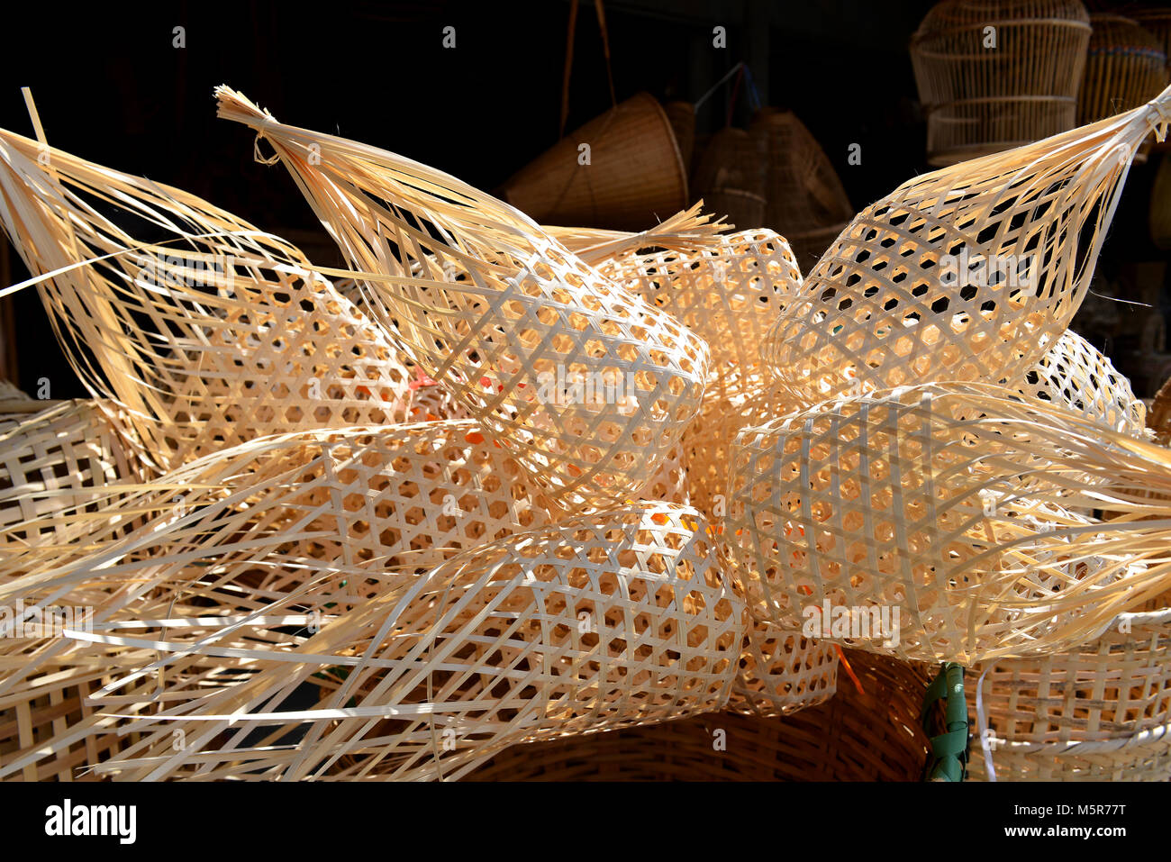 basketwork from bamboo in thailand natural handmade Stock Photo - Alamy