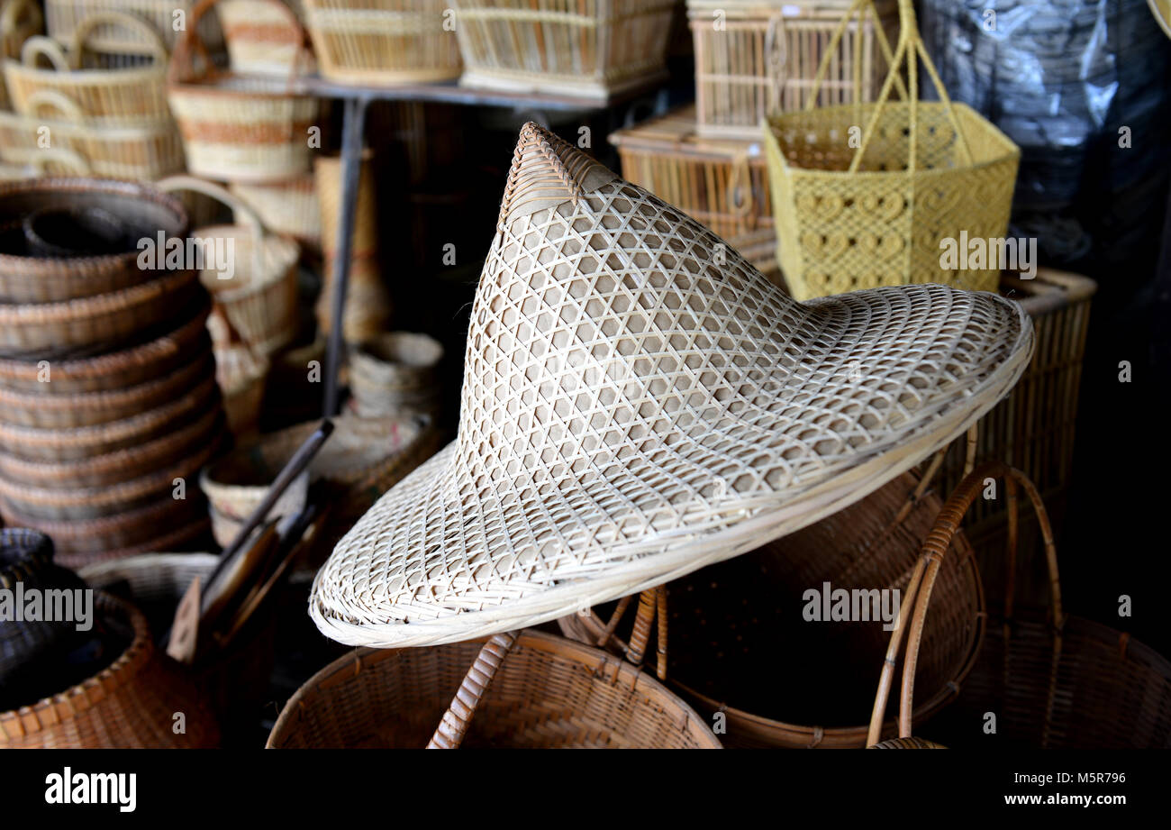 basketwork from bamboo in thailand natural handmade Stock Photo - Alamy