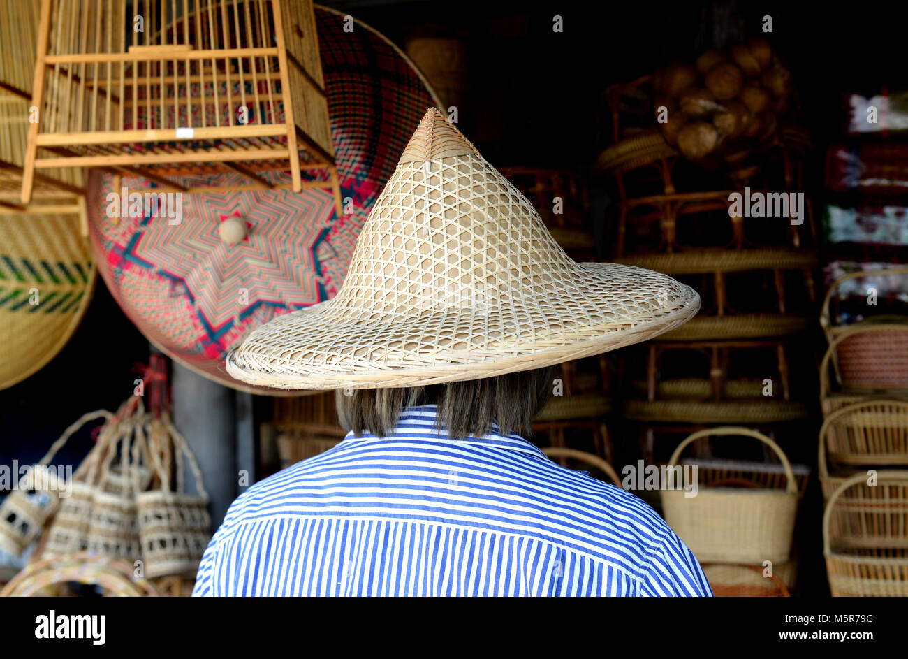 basketwork from bamboo in thailand natural handmade Stock Photo - Alamy