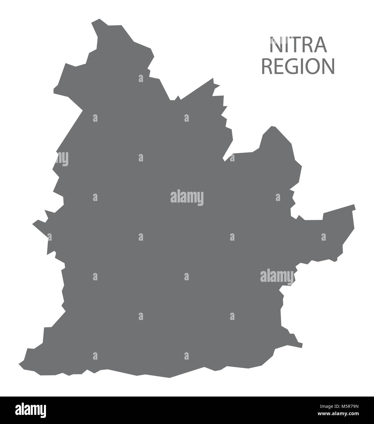 Nitra Region map of Slovakia grey illustration shape Stock Vector Image ...