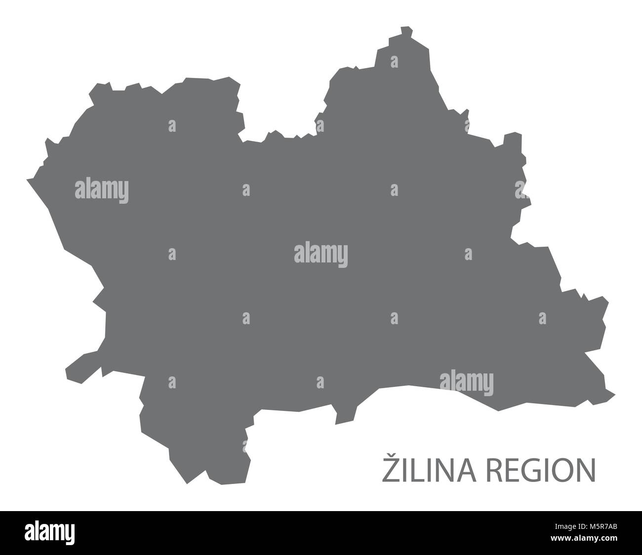 Zilina Region map of Slovakia grey illustration shape Stock Vector ...
