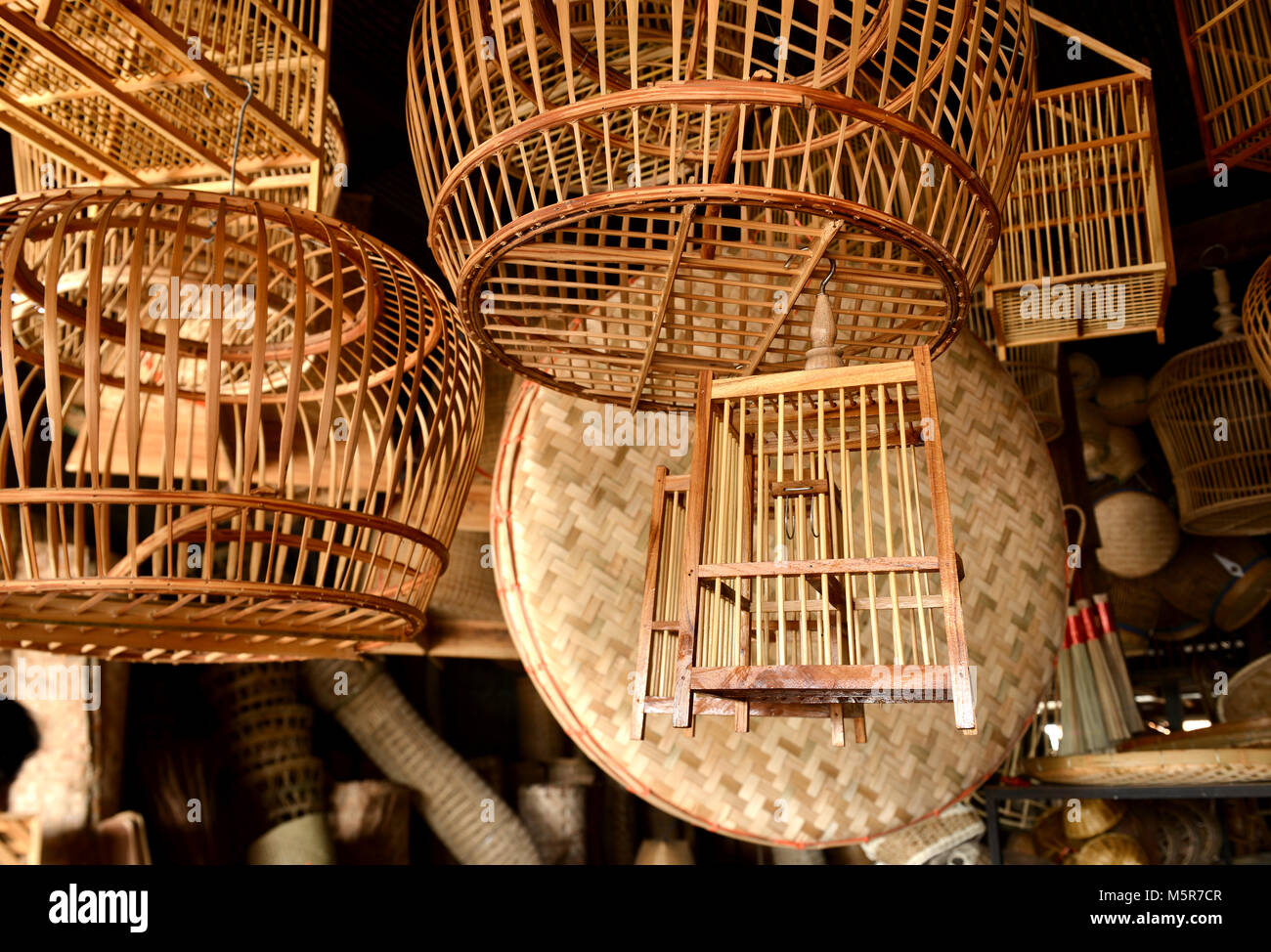 basketwork from bamboo in thailand natural handmade Stock Photo - Alamy