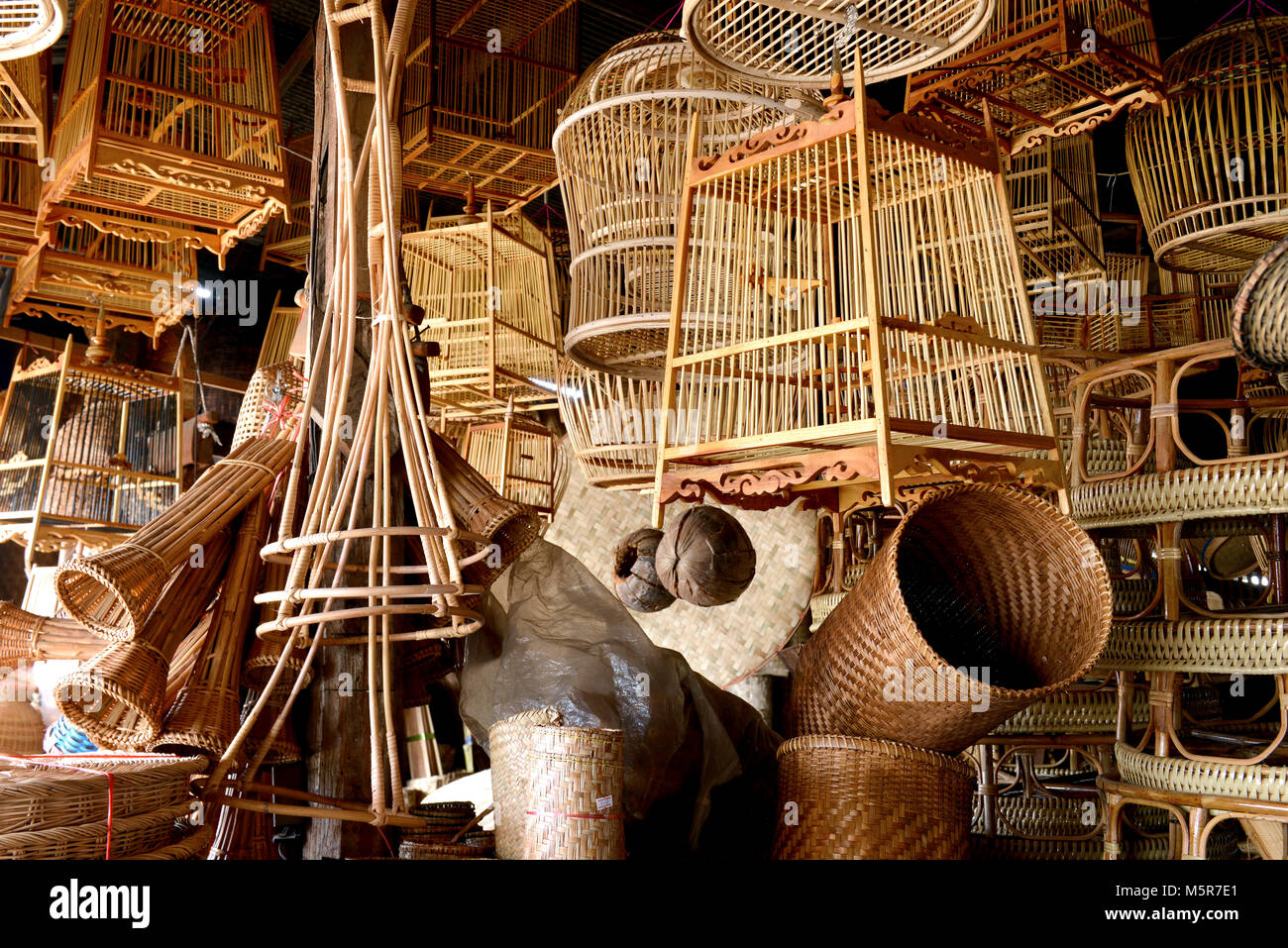 basketwork from bamboo in thailand natural handmade Stock Photo - Alamy
