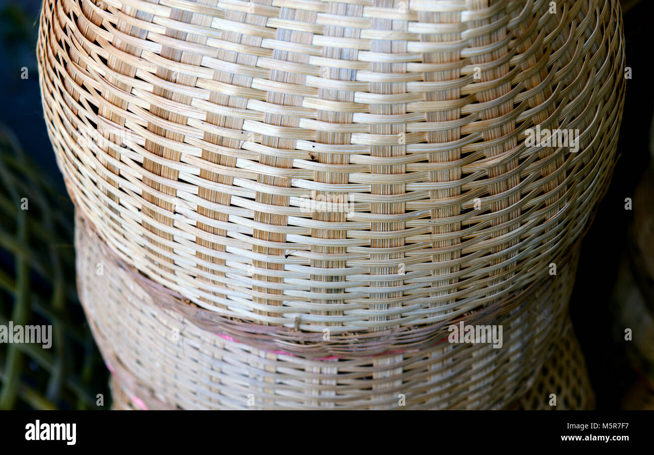 basketwork from bamboo in thailand natural handmade Stock Photo - Alamy
