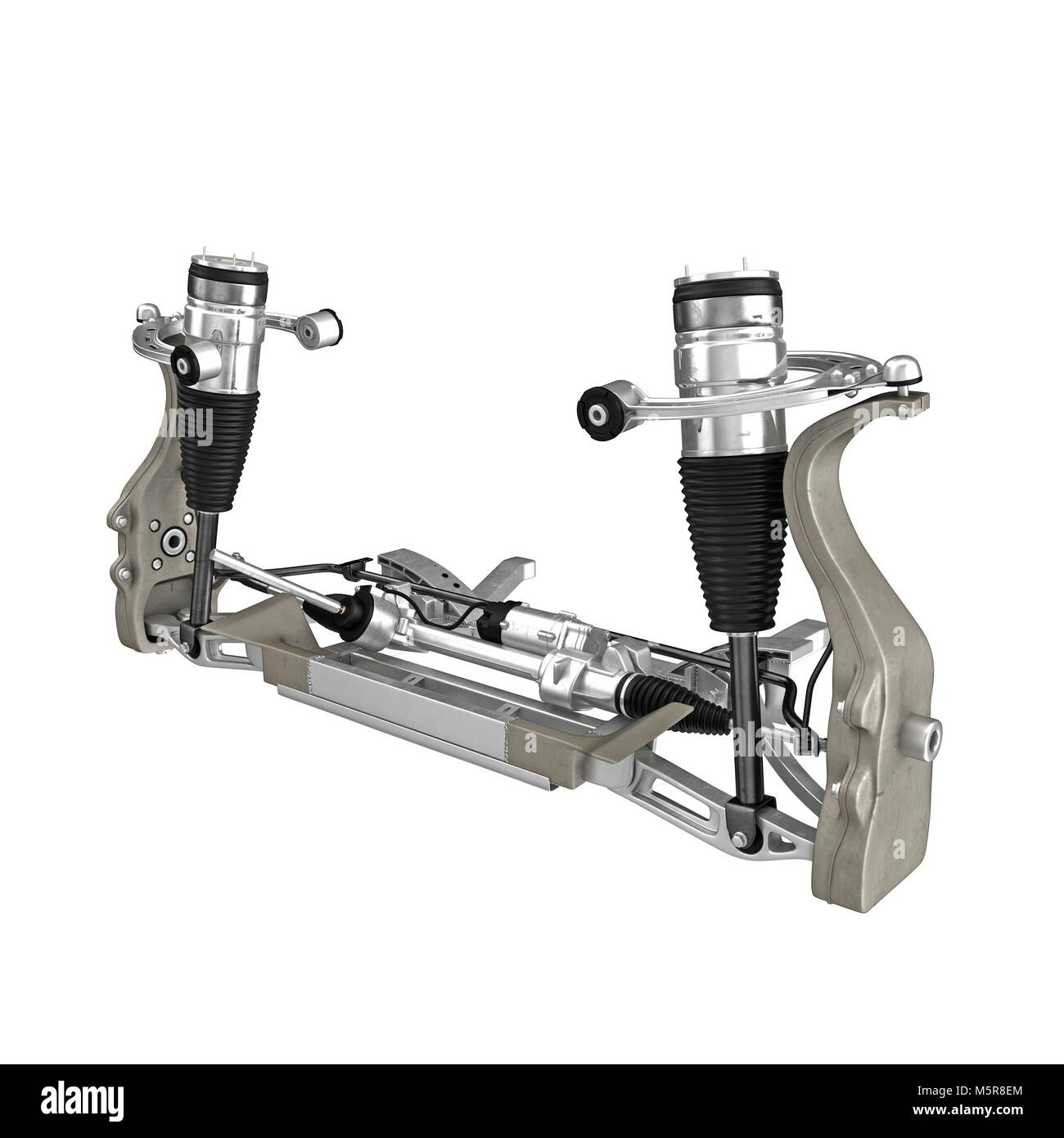 Electric Car Front Axle isolated on white. 3D illustration Stock Photo ...