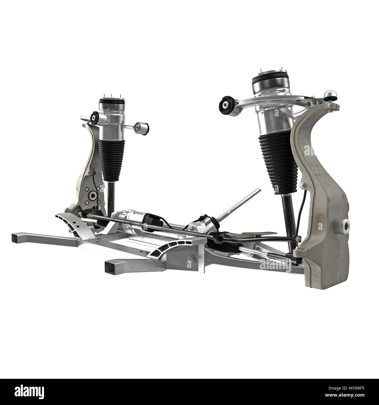 Electric Car Front Axle isolated on white. 3D illustration Stock Photo ...