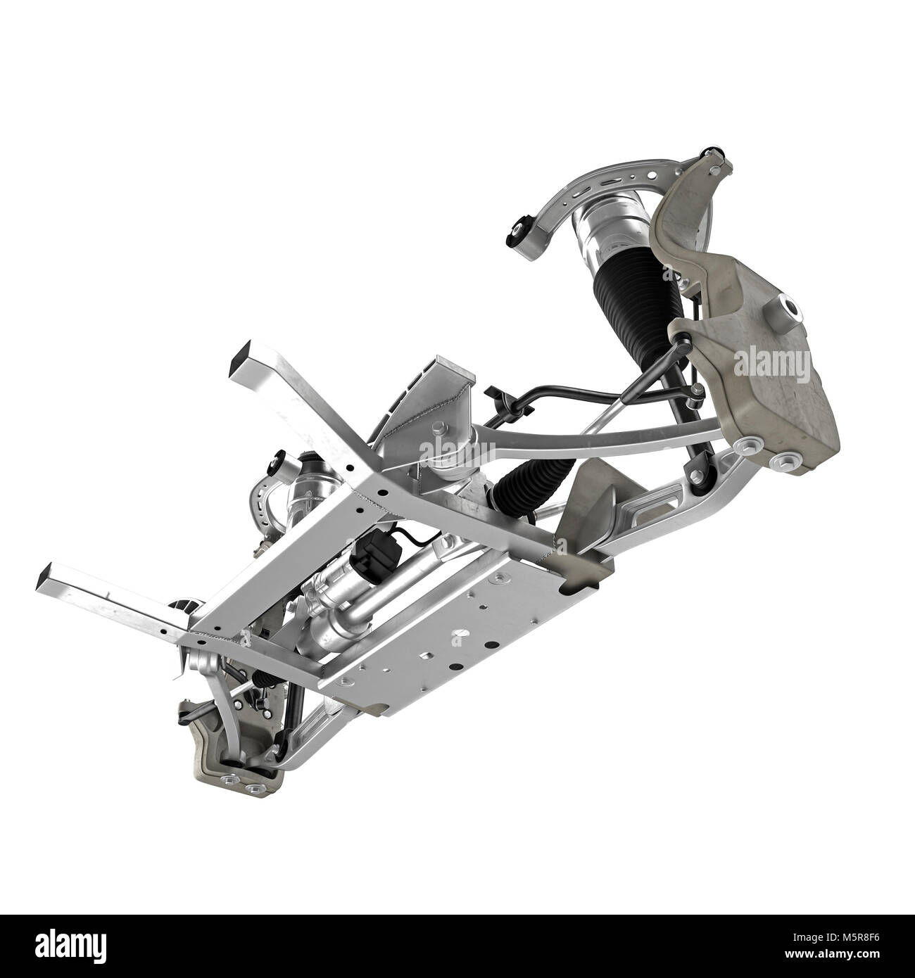 Electric Car Front Axle isolated on white. 3D illustration Stock Photo ...