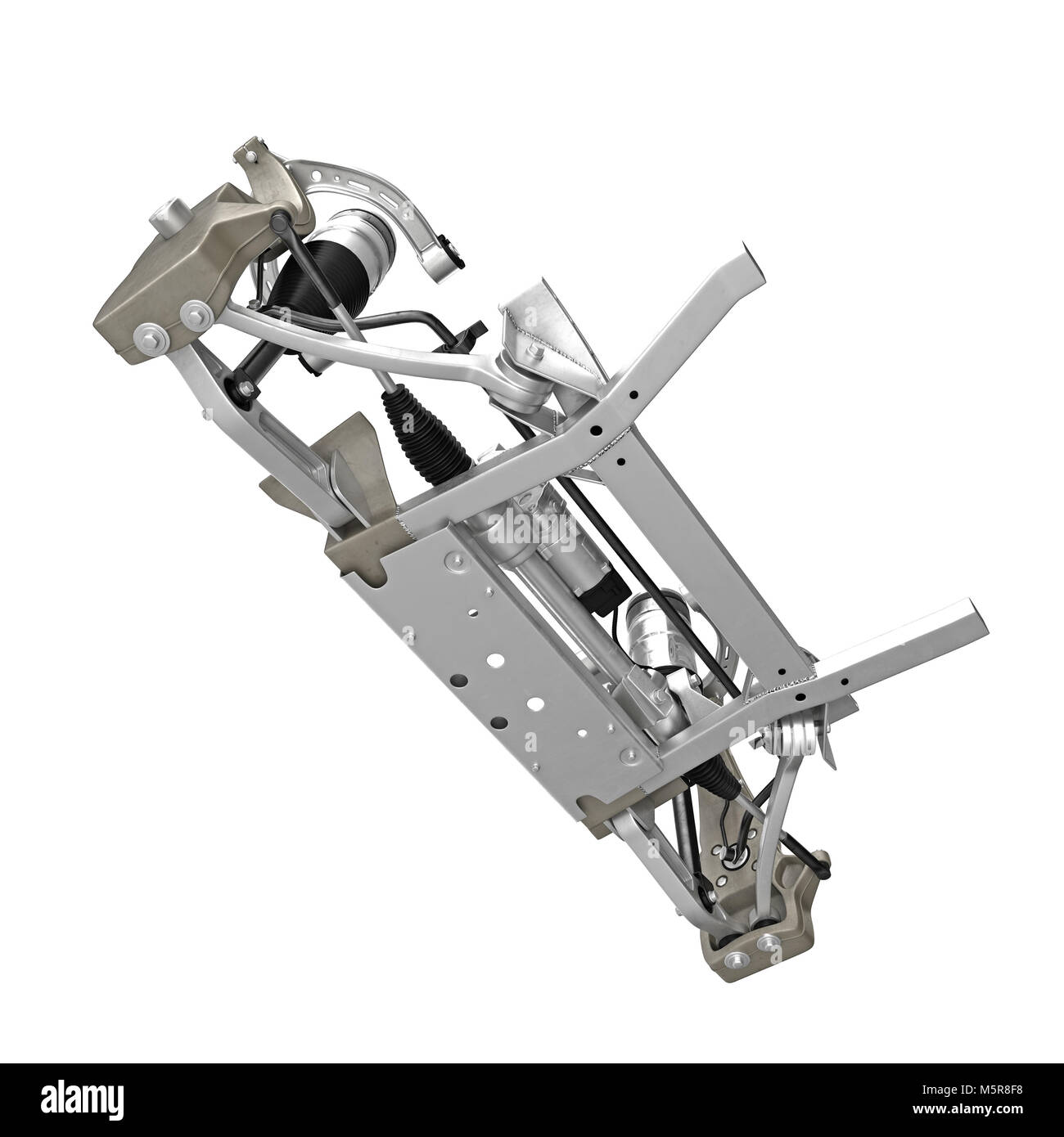 Electric Car Front Axle isolated on white. 3D illustration Stock Photo ...