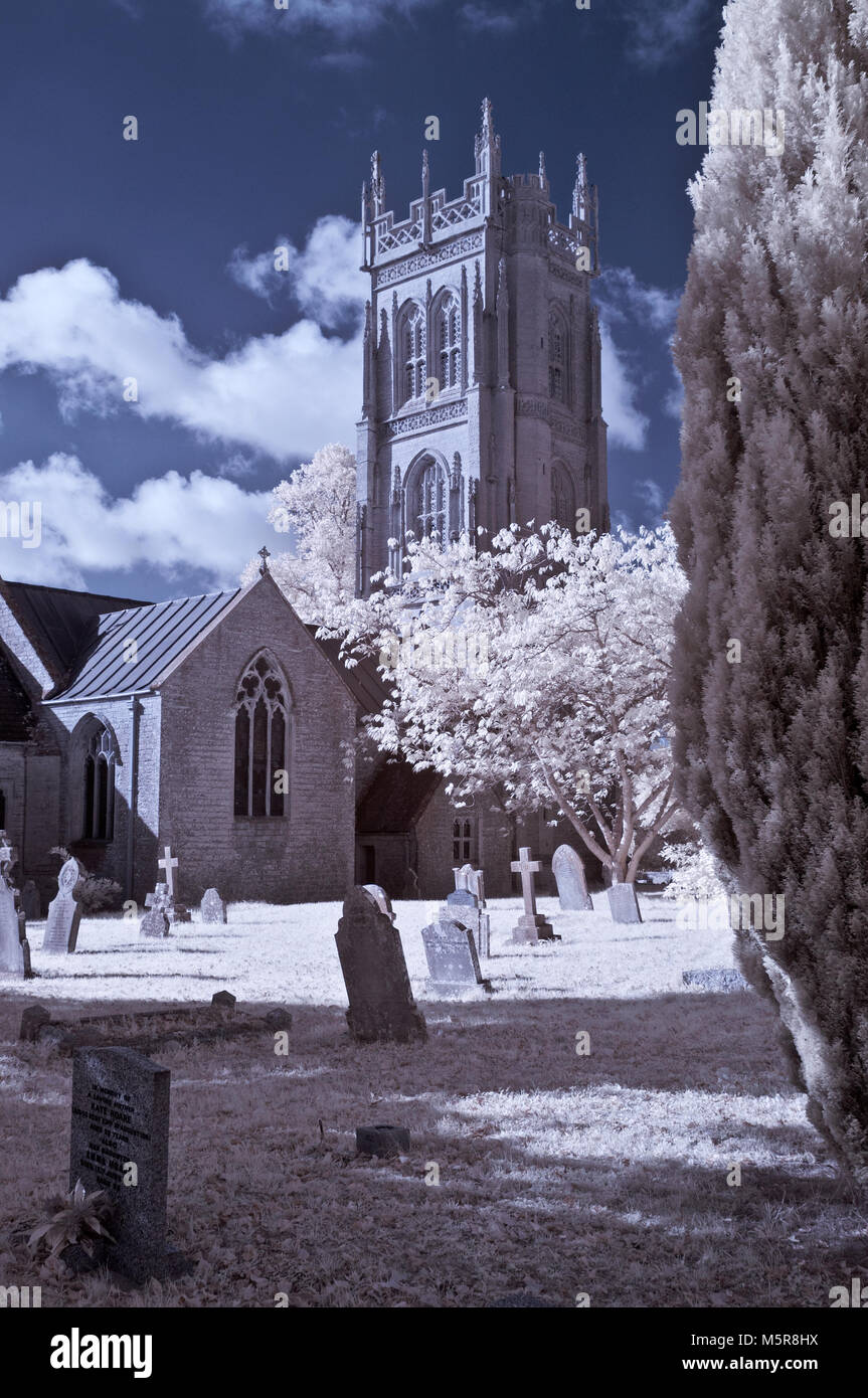 infrared picture of the Grade 1 listed church of St Mary in Huish ...
