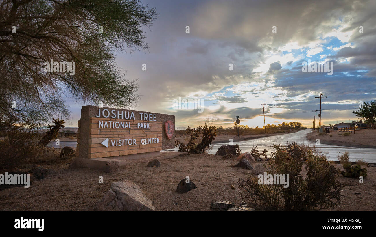Sign at Oasis Visitor Center, Twentynine Palms, California Stock Photo ...