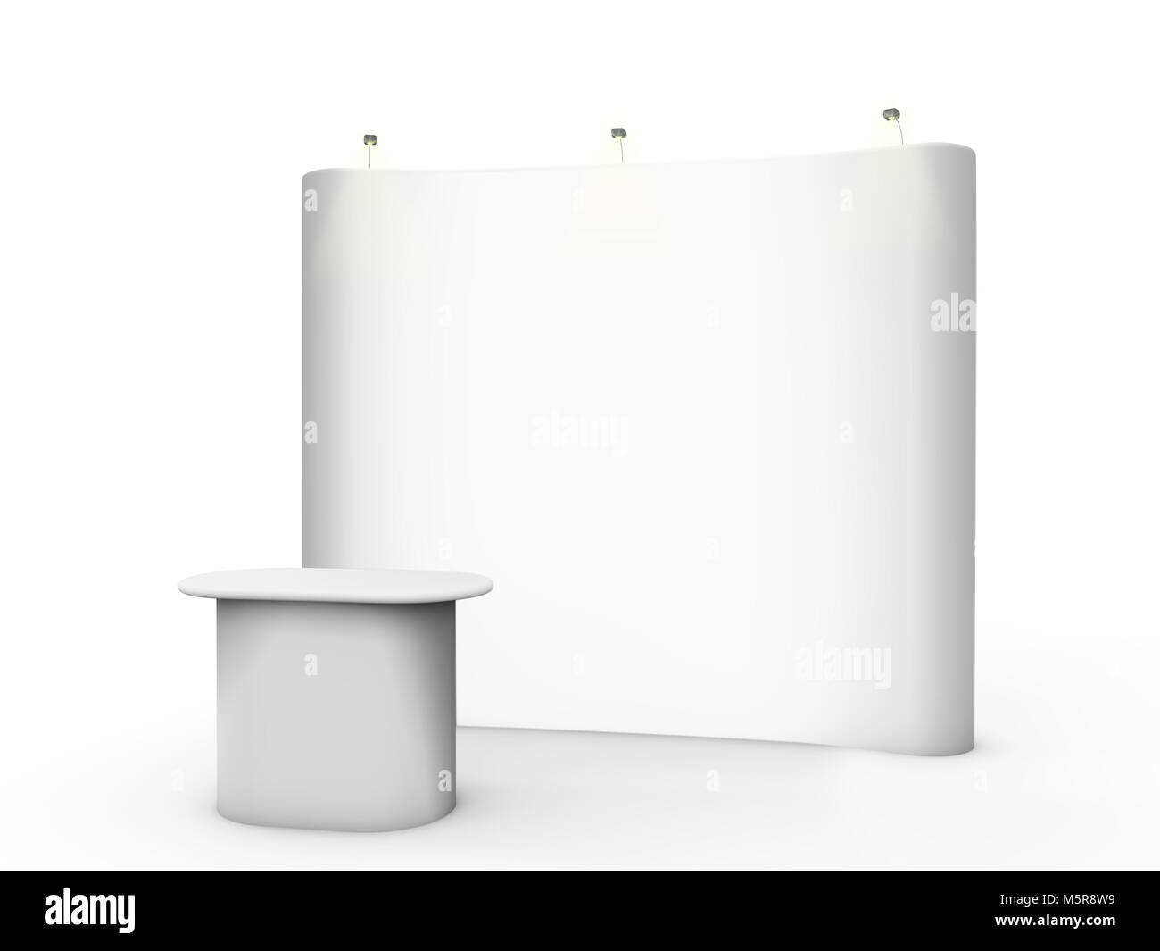 white exhibition pop up stand isolated on white background 3d rendering ...