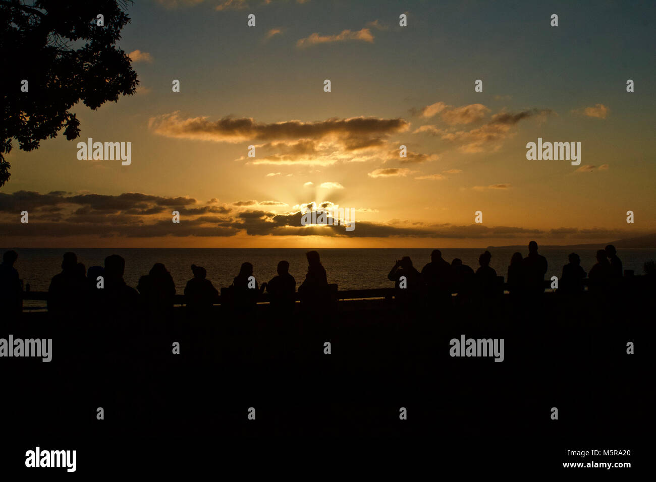 Santa Monica Cliffside Setting Sun Stock Photo - Alamy