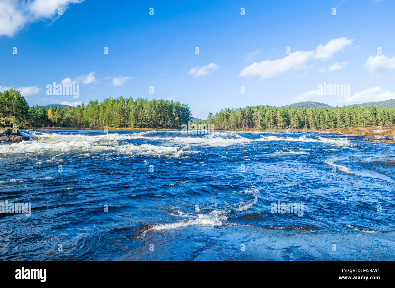 Birkelandsfossen- waterfall on Otra River in Evje, central Norway Stock ...
