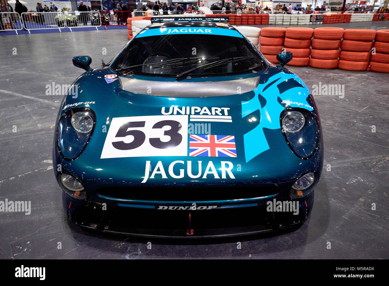 Jaguar XJ220 no 53 Le mans racing car. Showing at the Excel centre's ...