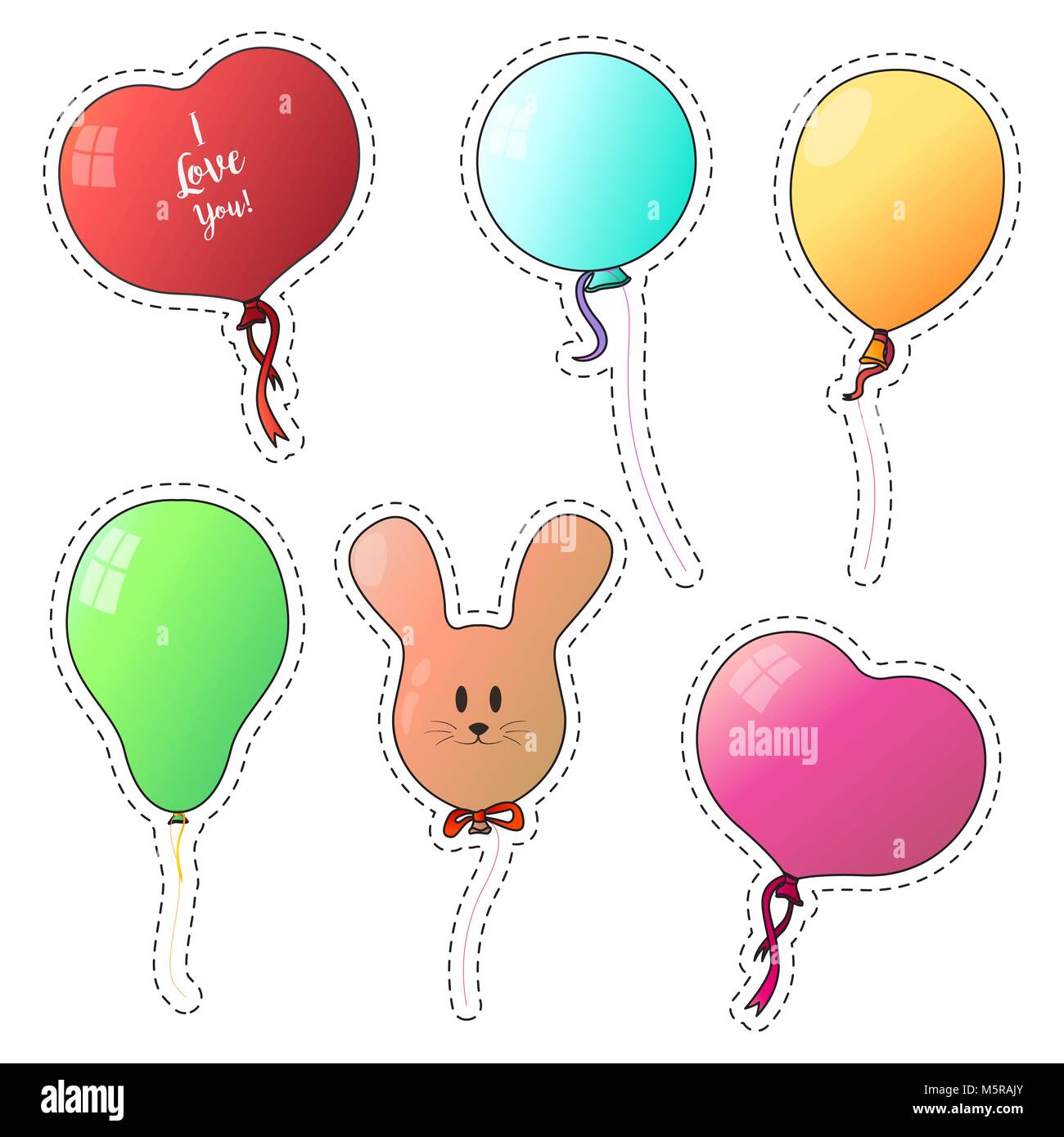 Set of stickers. Other balloons isolate on a white background. Vector ...