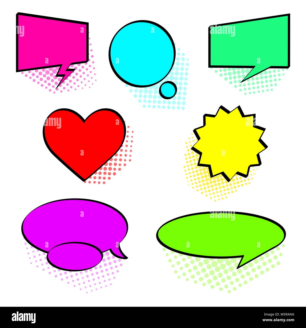 Think talk speech bubbles in the style of pop art Stock Vector Image ...