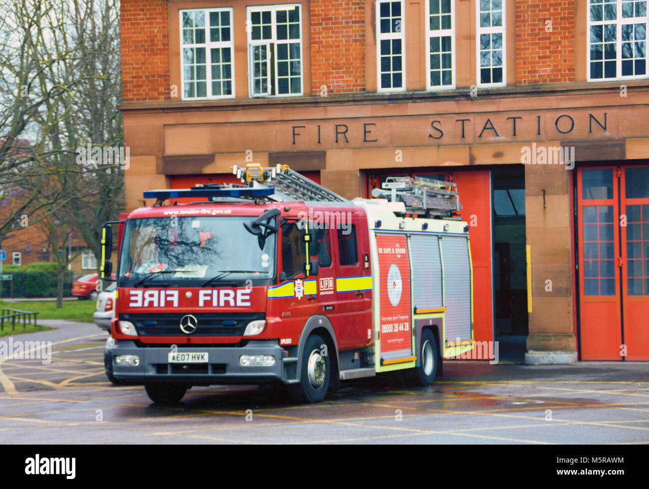 Colour Photograph of the now closed Mitcham Fire Station, Cricket Green ...