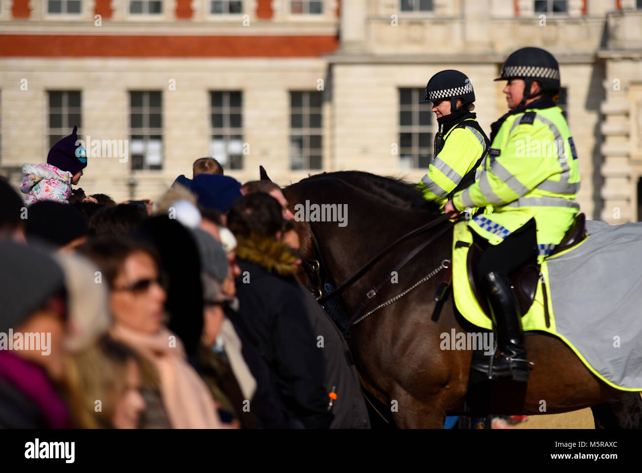 Mounted Metropolitan police female officers Horse Guards Parade, London ...