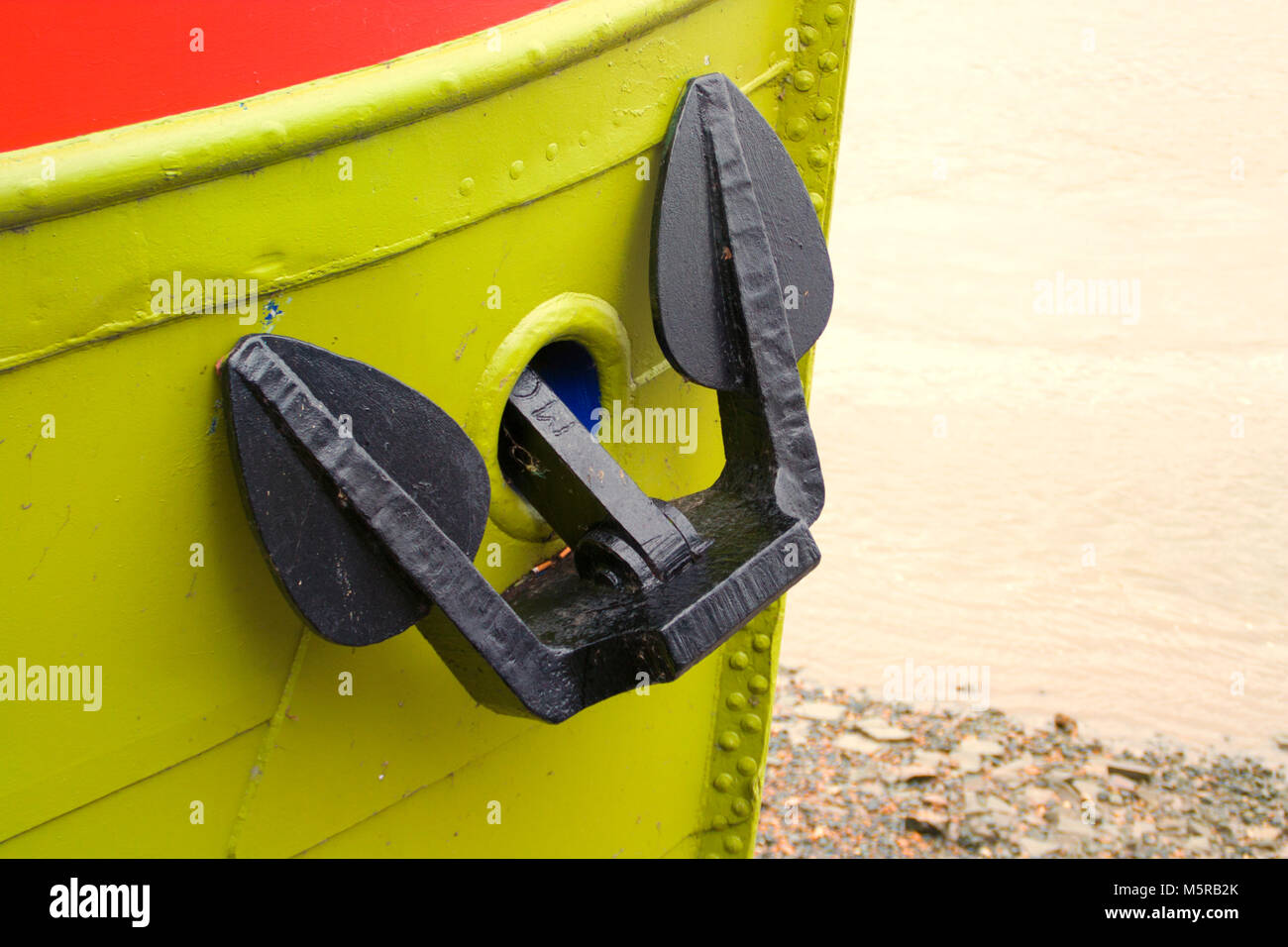 Colour Photograph of an Anchor, Rivet Thames, London, England, UK ...
