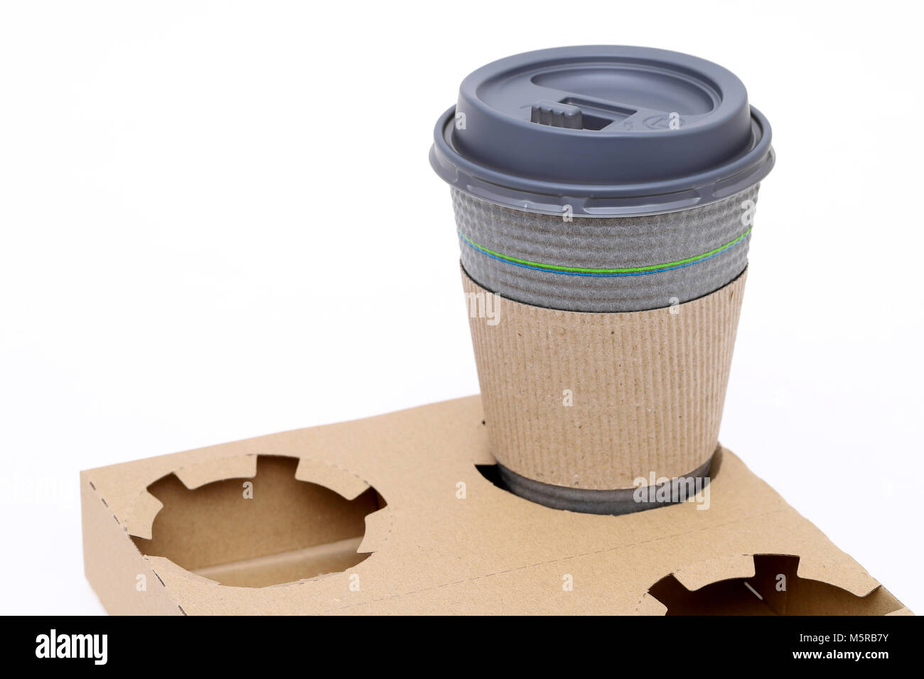 Recycled paper pulp carrier for coffee cup on white background Stock ...