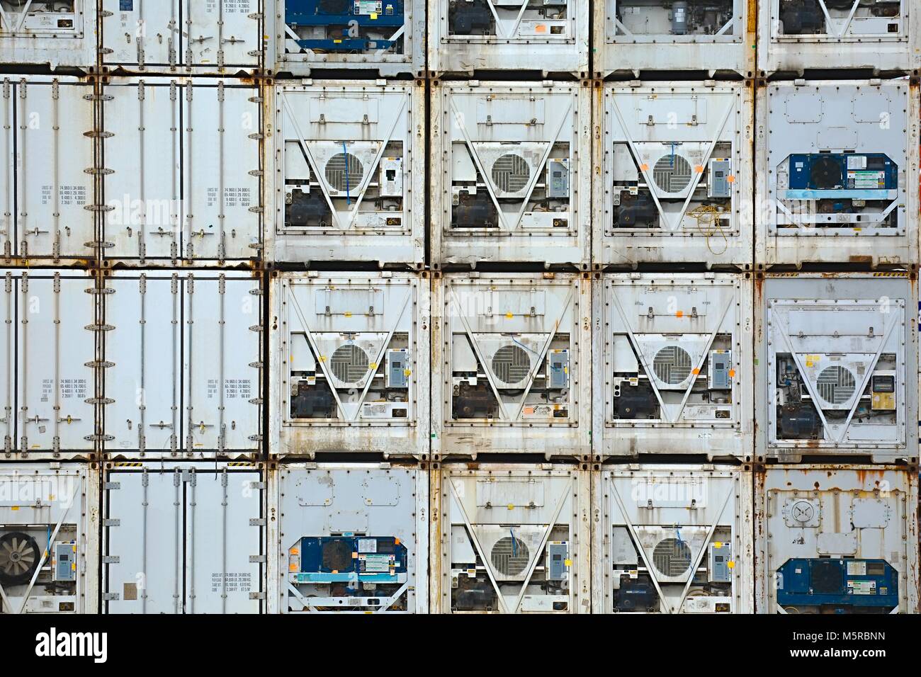 Stacked Refigerated Containers Stock Photo - Alamy