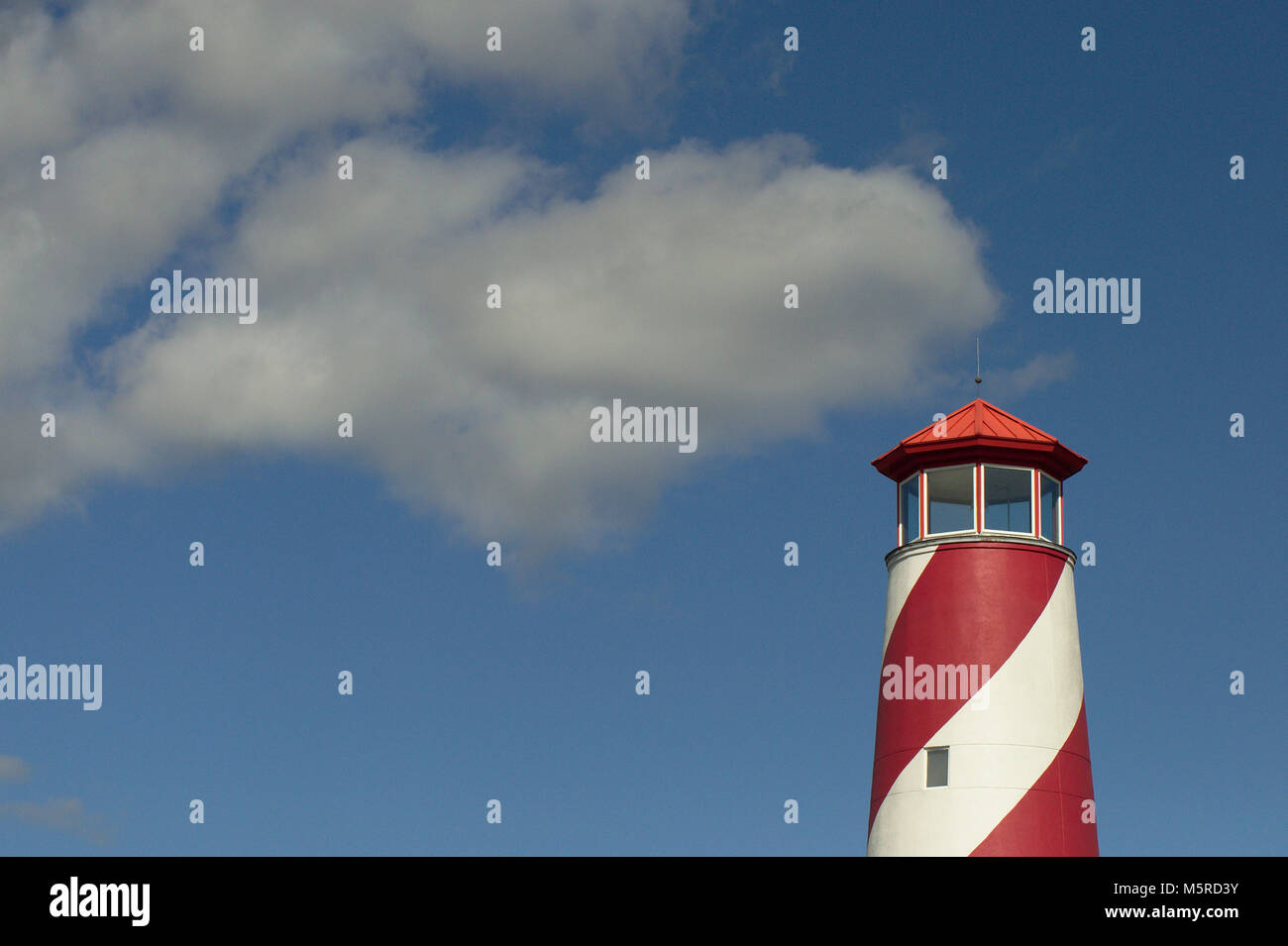 Closeup of Red and White Lighthouse Stock Photo - Alamy