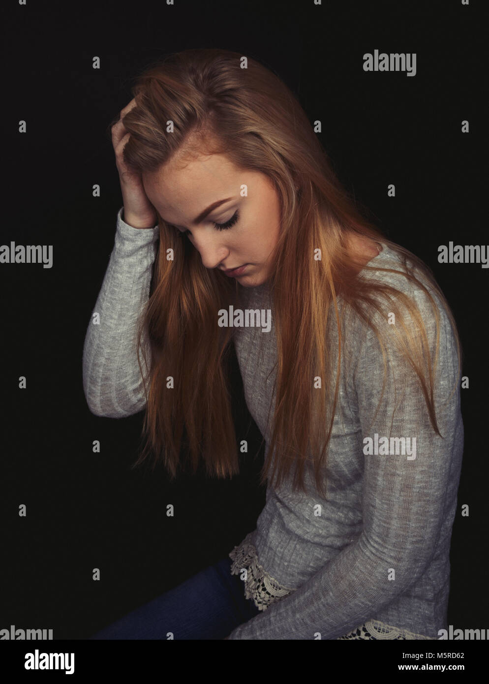 Teenage Girl Looking Upset Confused High Resolution Stock Photography ...