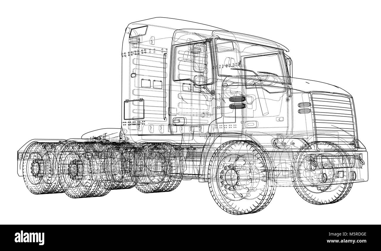 Concept truck. Vector rendering of 3d Stock Vector Image & Art - Alamy