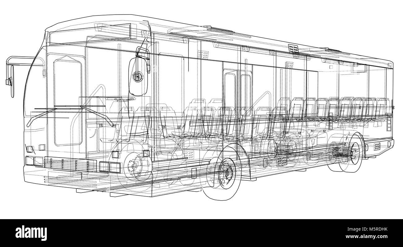 Concept city bus. Vector rendering of 3d Stock Vector Image & Art - Alamy