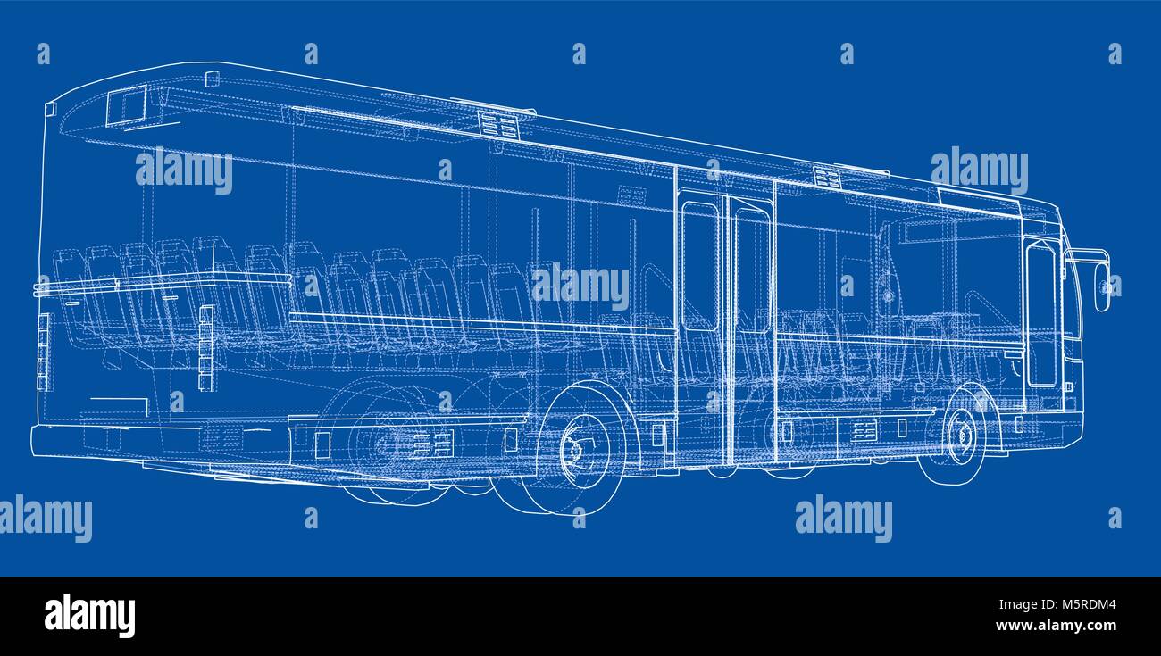 Concept city bus. Vector rendering of 3d Stock Vector Image & Art - Alamy