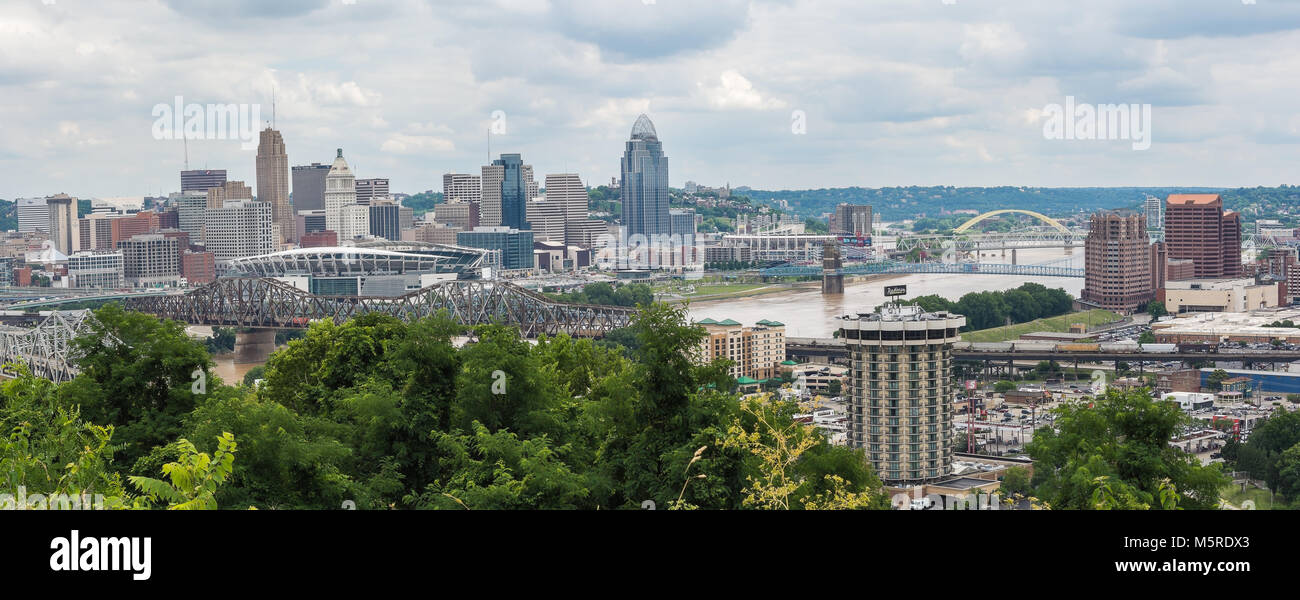 A panoramic capture of the Cincinnati, Ohio skyline Stock Photo - Alamy