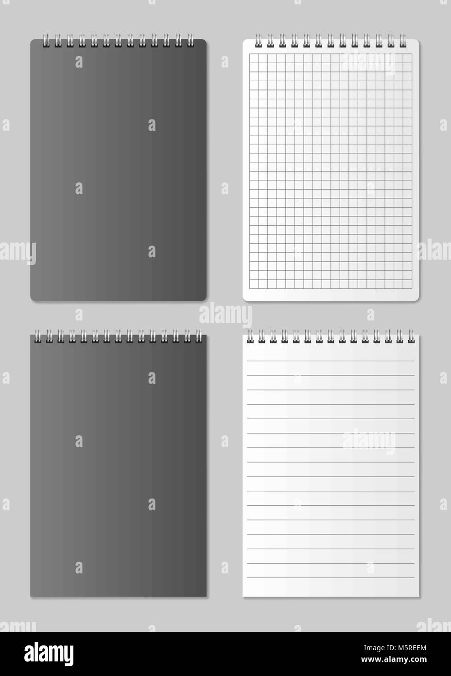Realistic blank open and closed Notebook organizer. Realistic spiral ... Realistic blank open and closed Notebook organizer. Realistic spiral ...