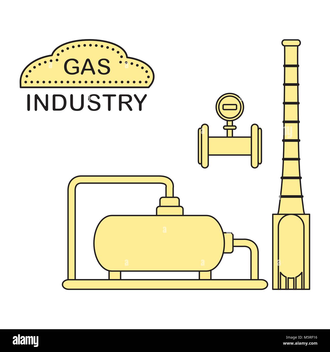 Gas processing plant. Industrial gas meter. Design for announcement ...
