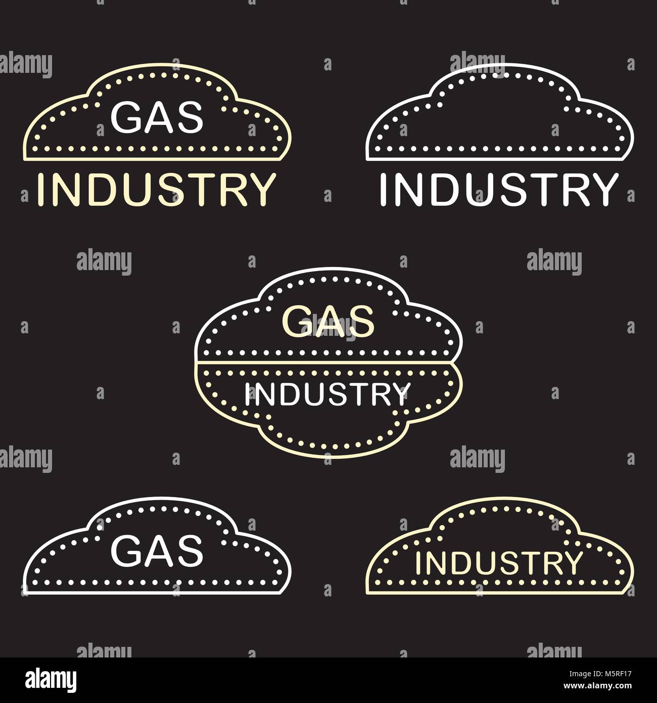Label, stickers, logos of the gas industry. Design for announcement ...