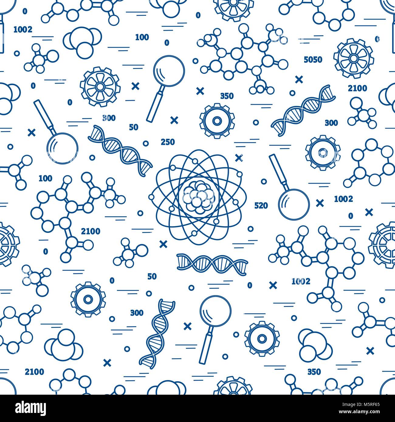 Seamless pattern with variety scientific, education elements. Design ...
