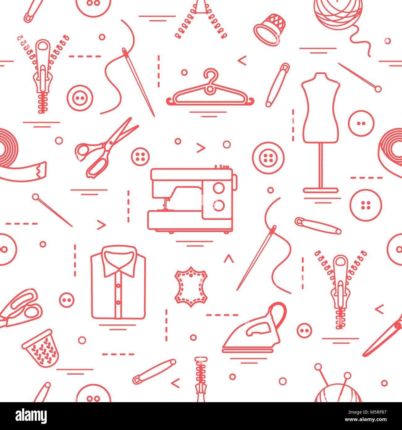 Seamless pattern with tools and accessories for sewing. Template for ...