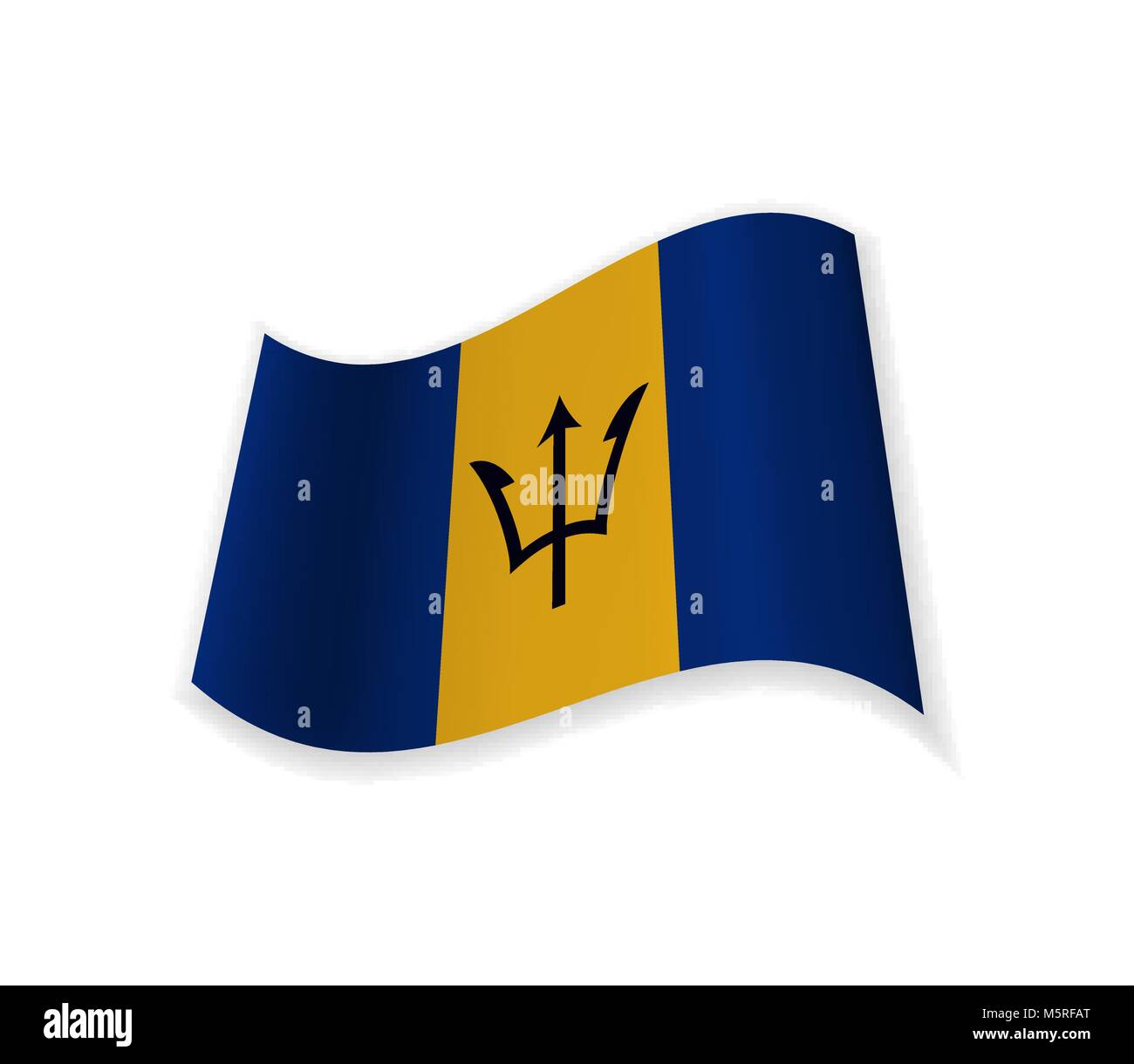 The Flag Of Barbados. Country on the Caribbean sea. Vector illustration ...