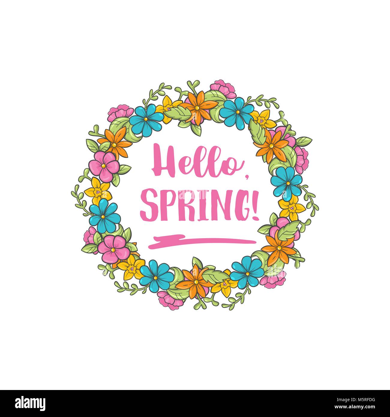 Circle flower frame Stock Vector Images - Alamy