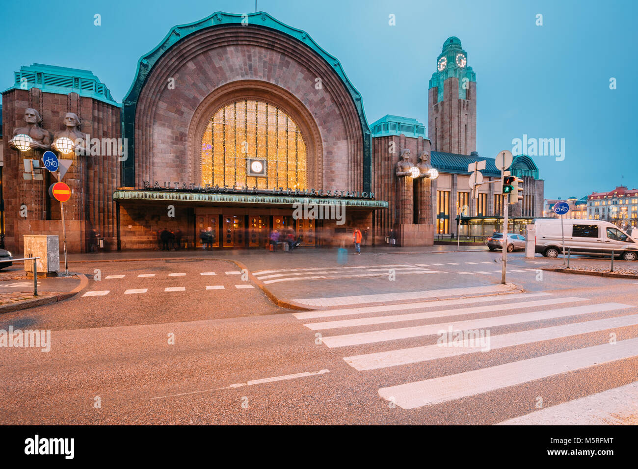 Helsinki, Finland - December 8, 2016: View Of Helsinki Central Railway ...