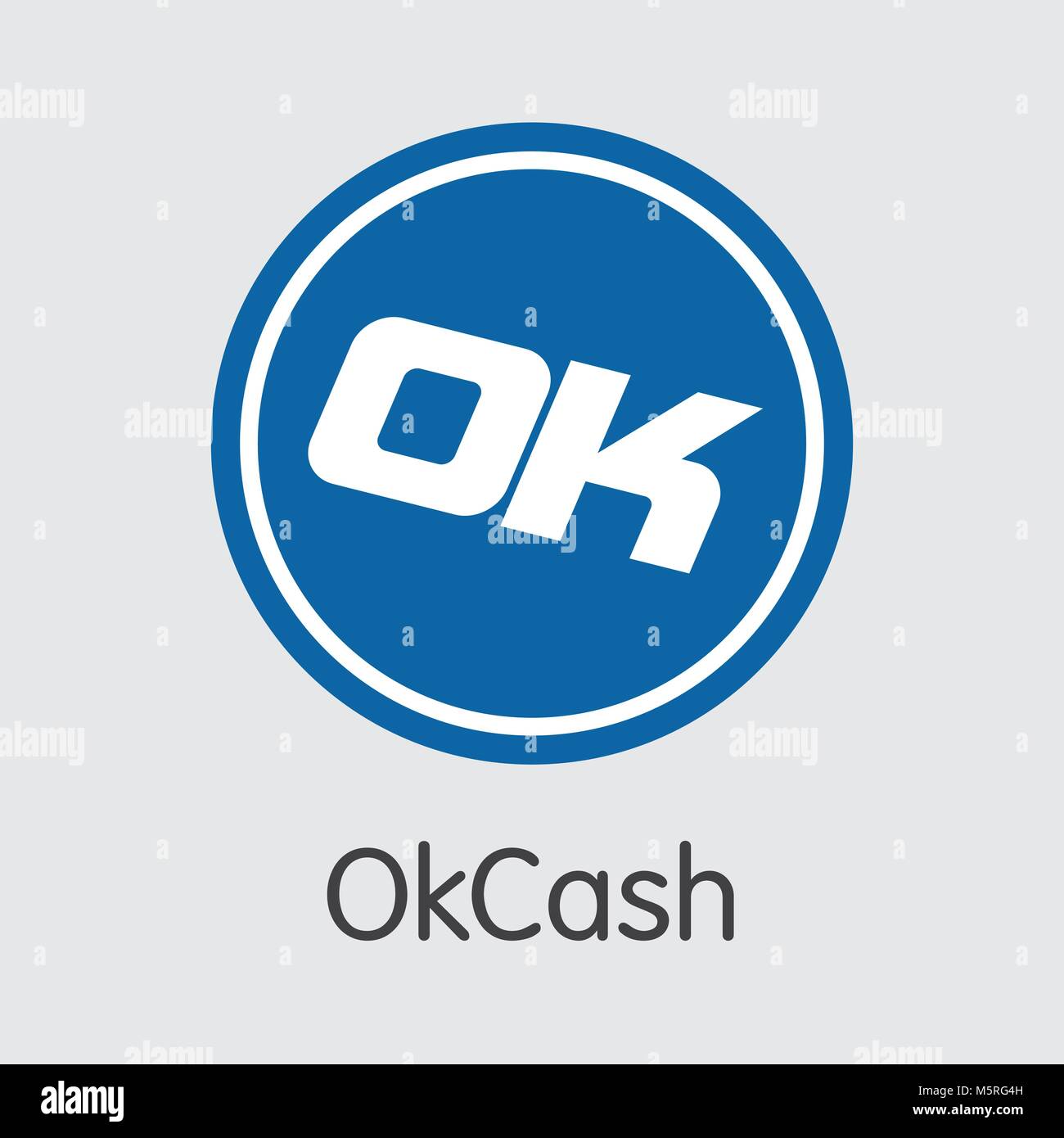 Okcash Blockchain Cryptocurrency. Vector OK Colored Logo Stock Vector ...